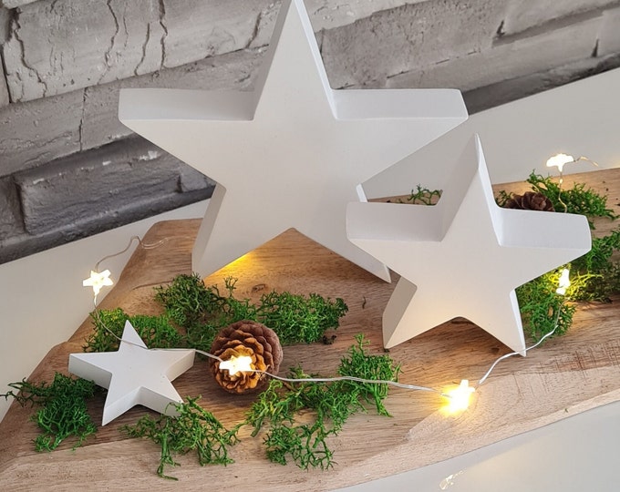 Sterne aus Raysin Deko Set Weihnachten Advent Winter Geschenk Beton ...
