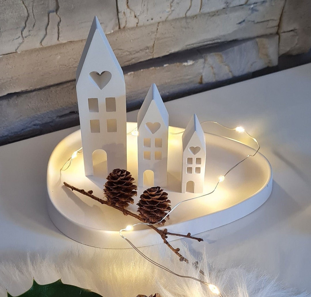 Decorative Houses Set of 3, Heart, House, Houses, Houses, Light Houses ...