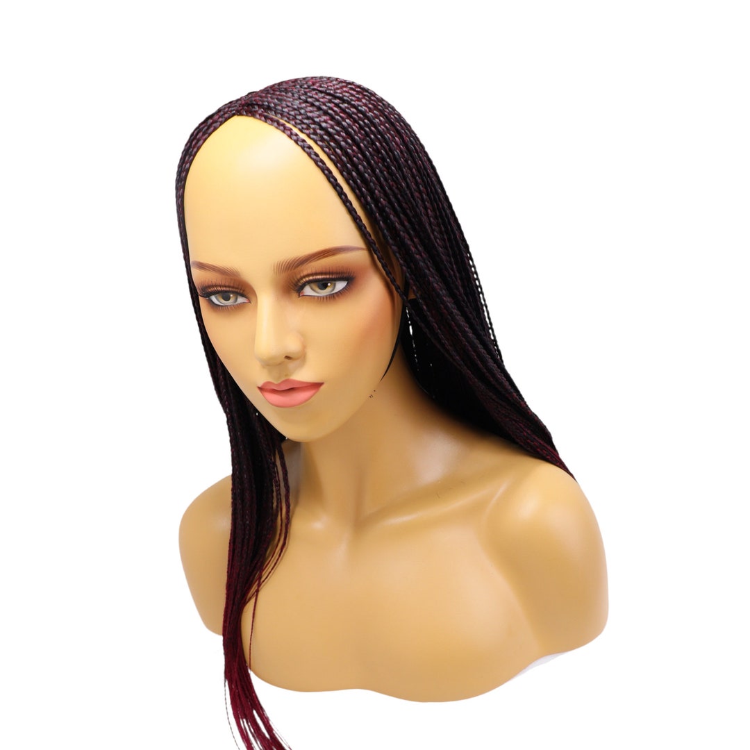 Spring Braided Wigs Red Hair, Box Braids, Micro Million Braids Wig ...