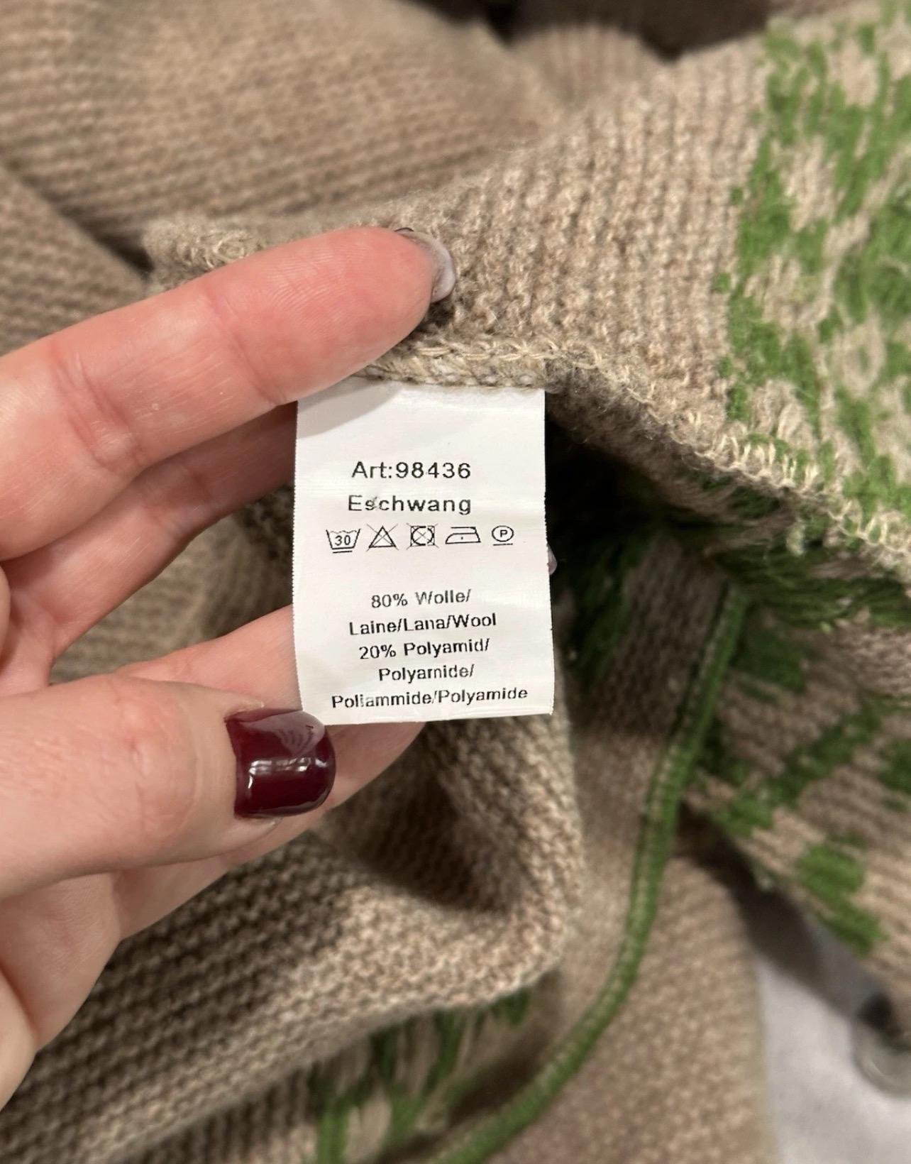 Vintage Austrian Trachten H Moser Cardigan / Green Wool Blend Tyrolean ...