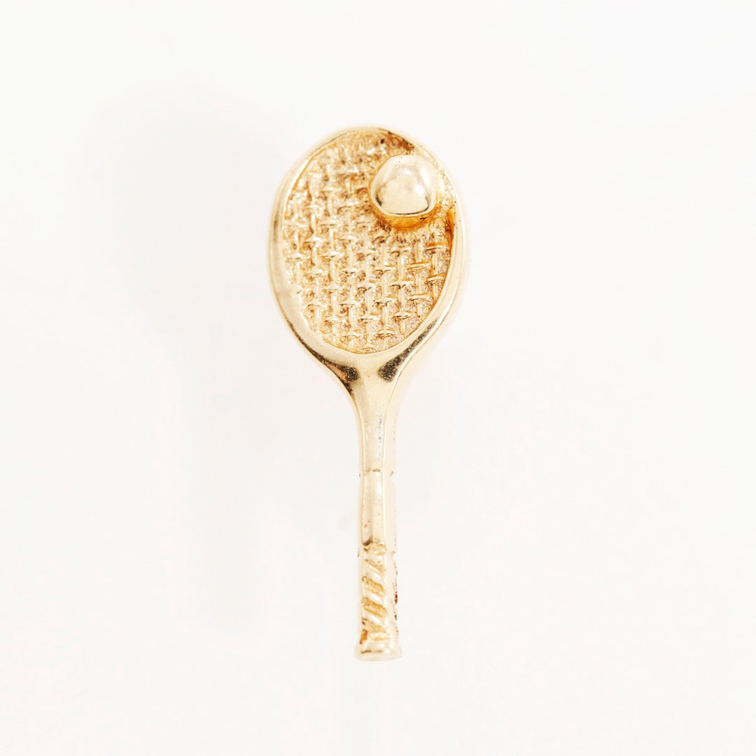 Vintage 14k Yellow Gold Tennis Racket & Ball Tie Tack - Etsy