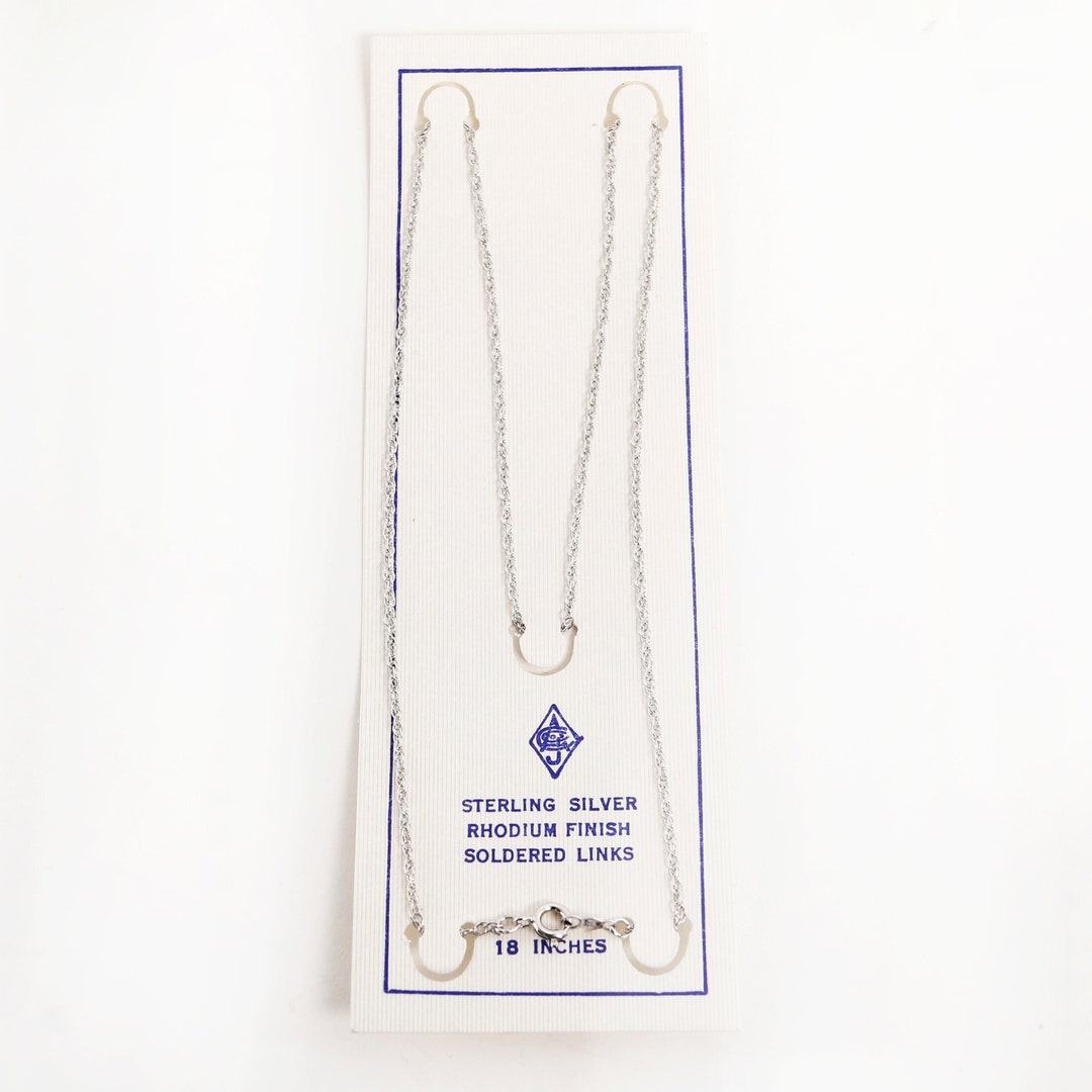 Estate Maker Sterling Silver 1.6 Mm Rope Link Chain Necklace 18 - Etsy