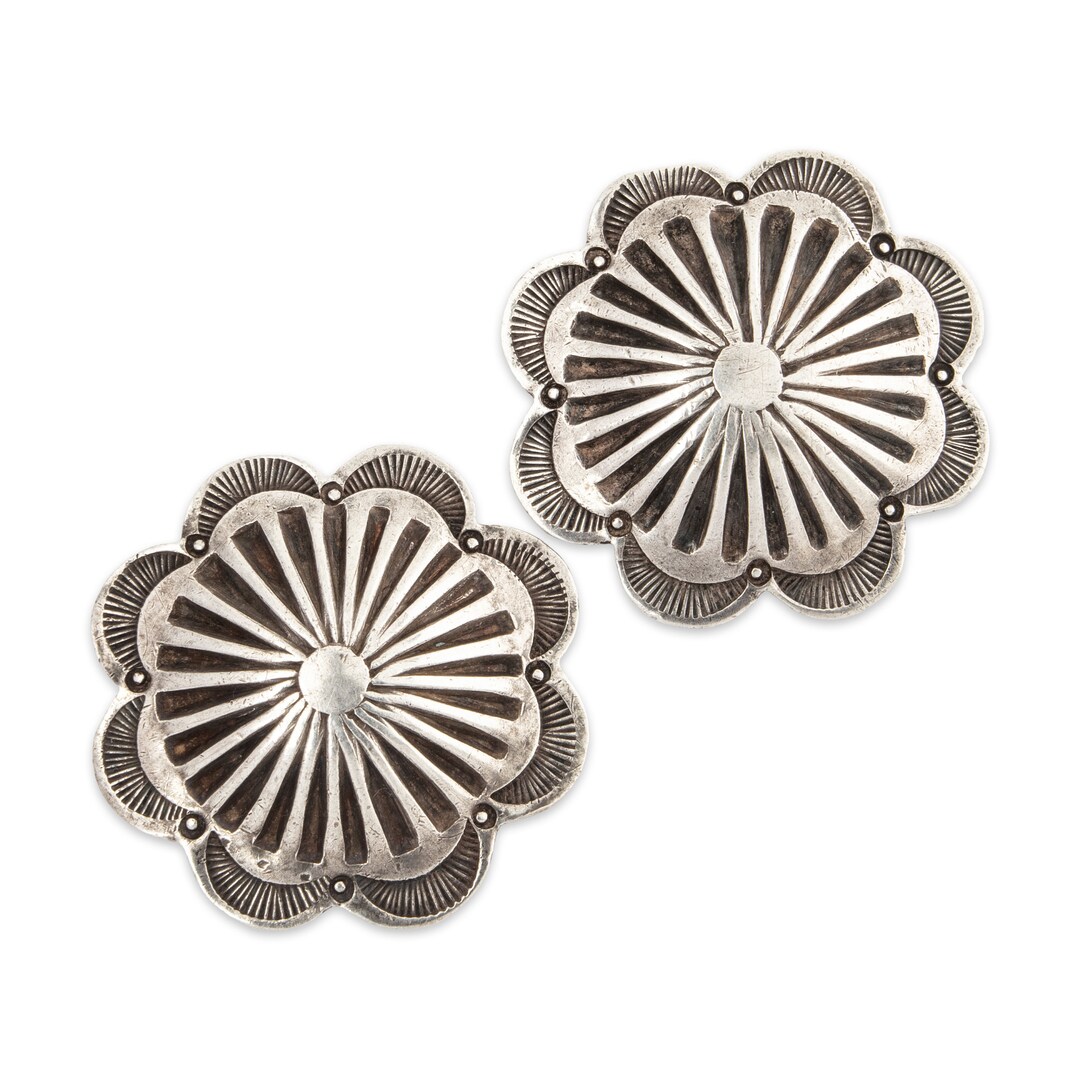 Early Native American Sterling Silver Concho Buttons Pin - Etsy