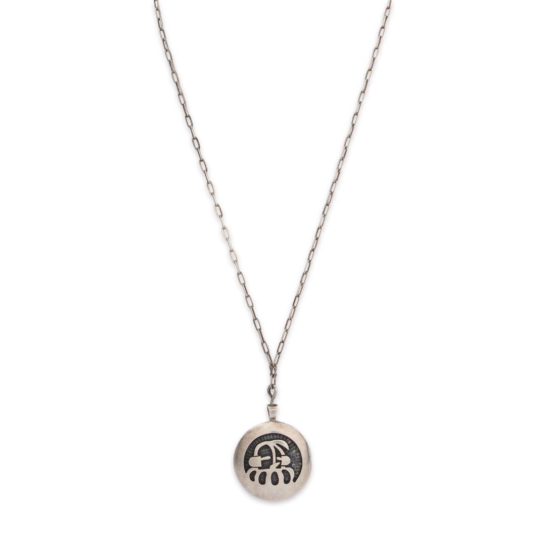 Native American Hopi Sterling Silver Inlay Necklace 18 - Etsy