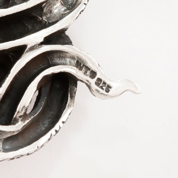 heavy sterling silver figural cobra snake pendant - Gem
