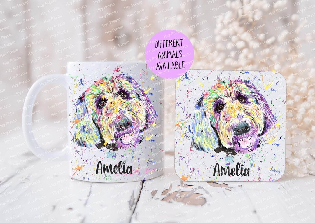 Personalised Labraoodle Mug, Personalised Animal Mug, Labradoodle Mug ...