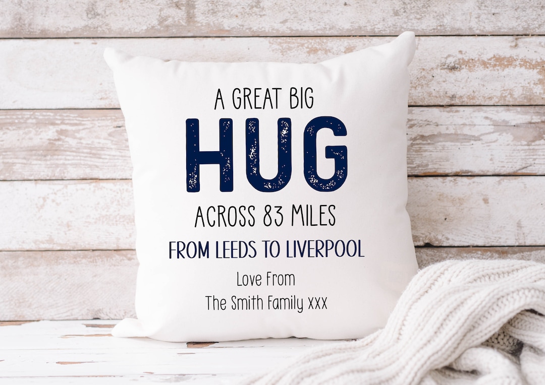 Personalised Hug Cushion, Hug Gift, Thinking of You, Personalised Gift ...