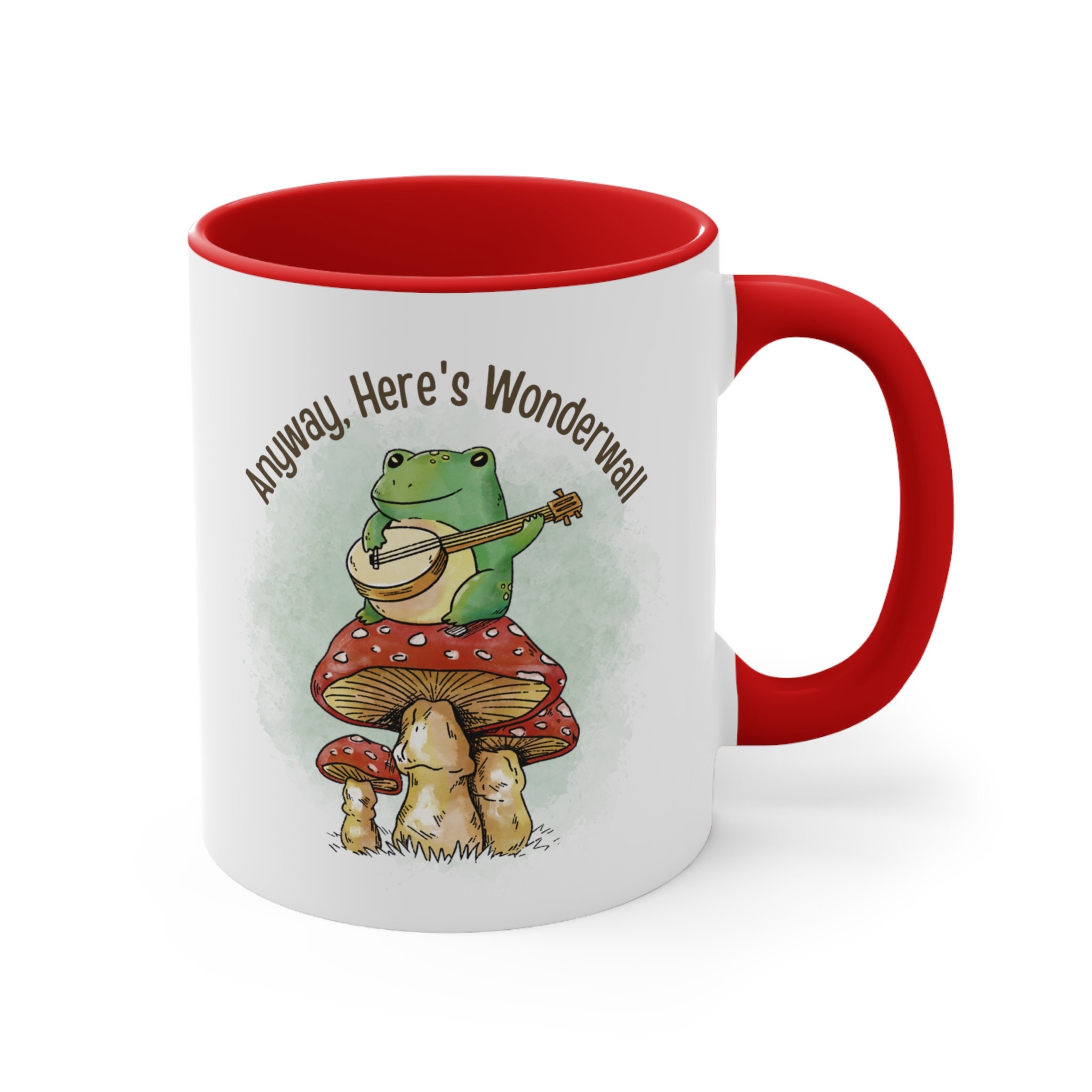 Banjo Mug, Frog Mug, Funny Meme Gifts, Anyways Here's Wonderwall Mug ...