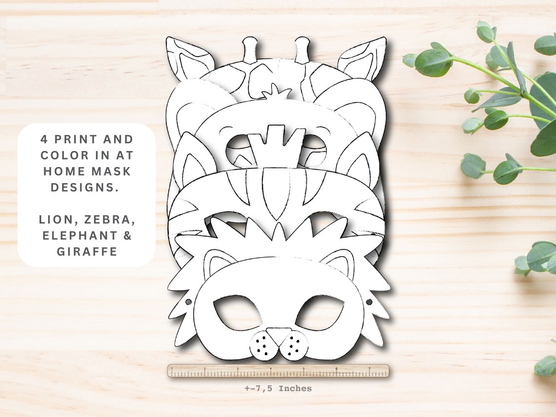 AFRICAN ANIMALS Paper Masks for Kids - DIY Home School Craft Instant ...