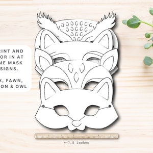 Woodland Animal Paper Masks for Kids - DIY Home School Craft Instant ...