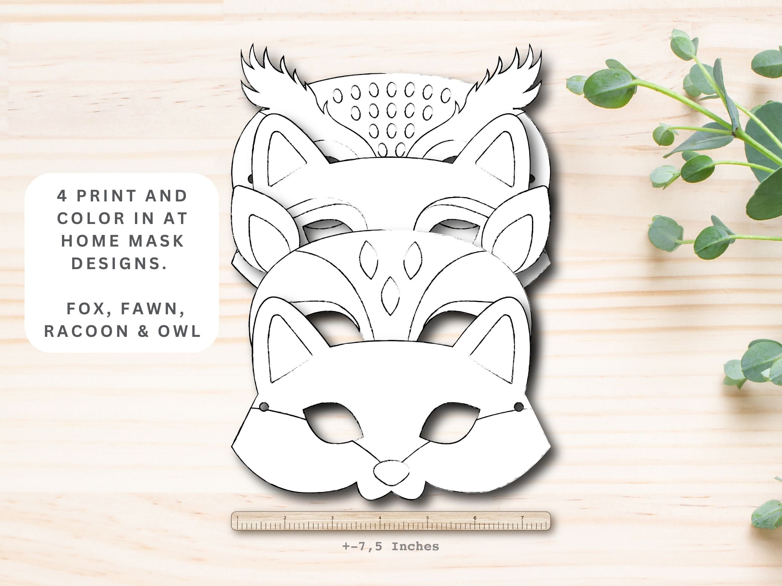 Woodland Animal Paper Masks for Kids - DIY Home School Craft Instant ...