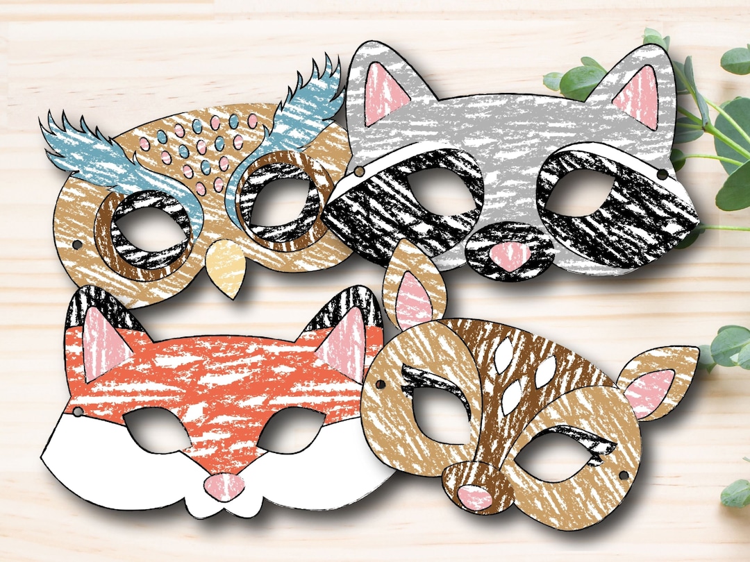Woodland Animal Paper Masks for Kids - DIY Home School Craft Instant ...