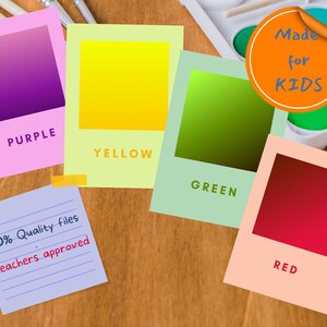 Printable Colours Flash Cards - for Kids - Pdf - Png - Svg - Jpg ...
