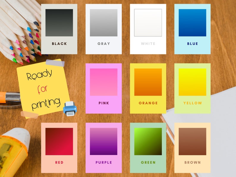 Printable Colours Flash Cards for Kids Pdf Png Svg - Etsy