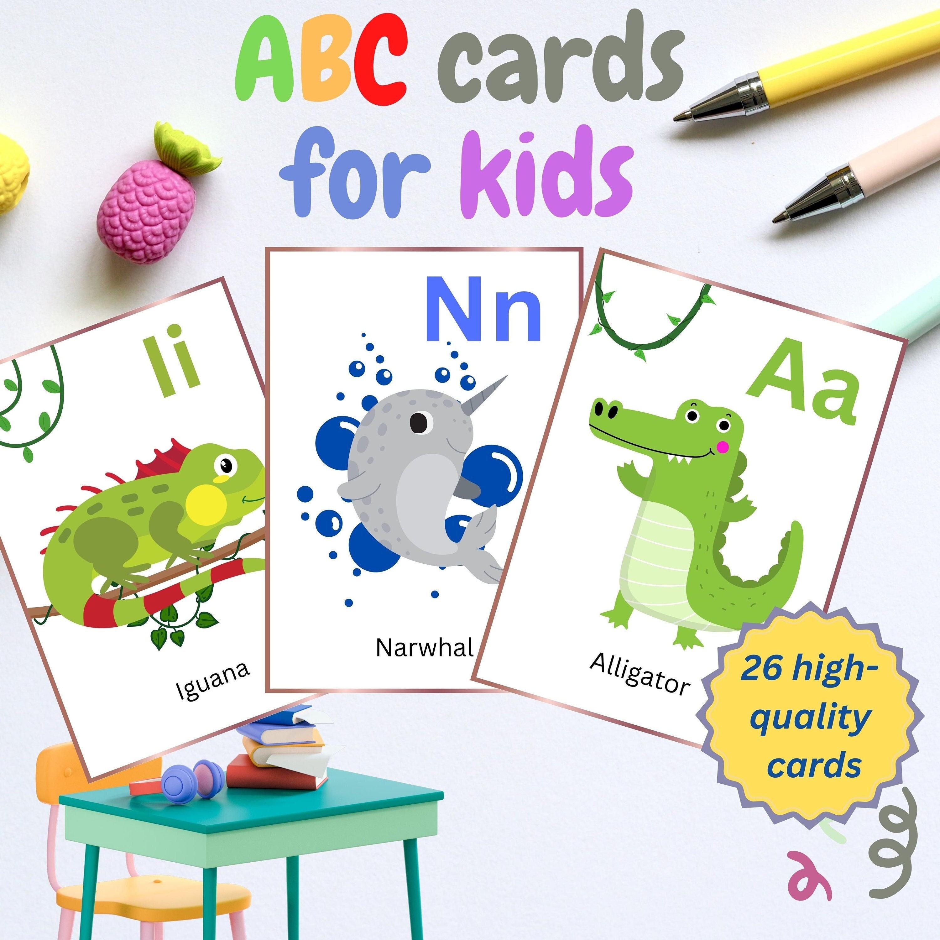 26 High-quality Alphabet Cards Real Animals Free ABC Poster Included - Etsy