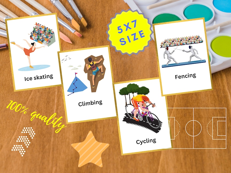 Printable Sports Flash Cards for Kids Pdf Png Svg Entertaining Cards ...