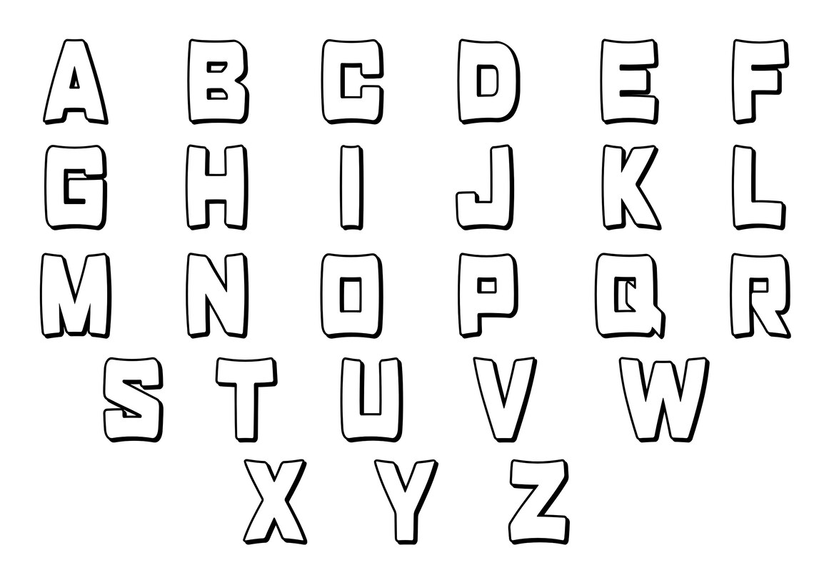 Full Alphabet Template PDF SVG for DIY Projects Printable Letters - Etsy