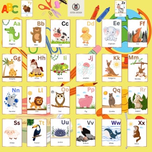 26 High-quality Alphabet Cards Real Animals Free ABC Poster Included - Etsy