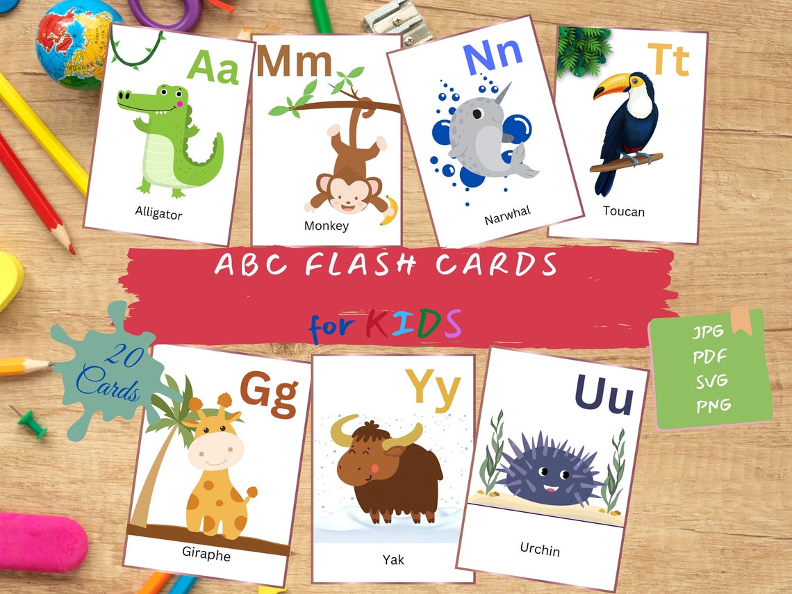 26 High-quality Alphabet Cards Real Animals Free ABC Poster Included - Etsy