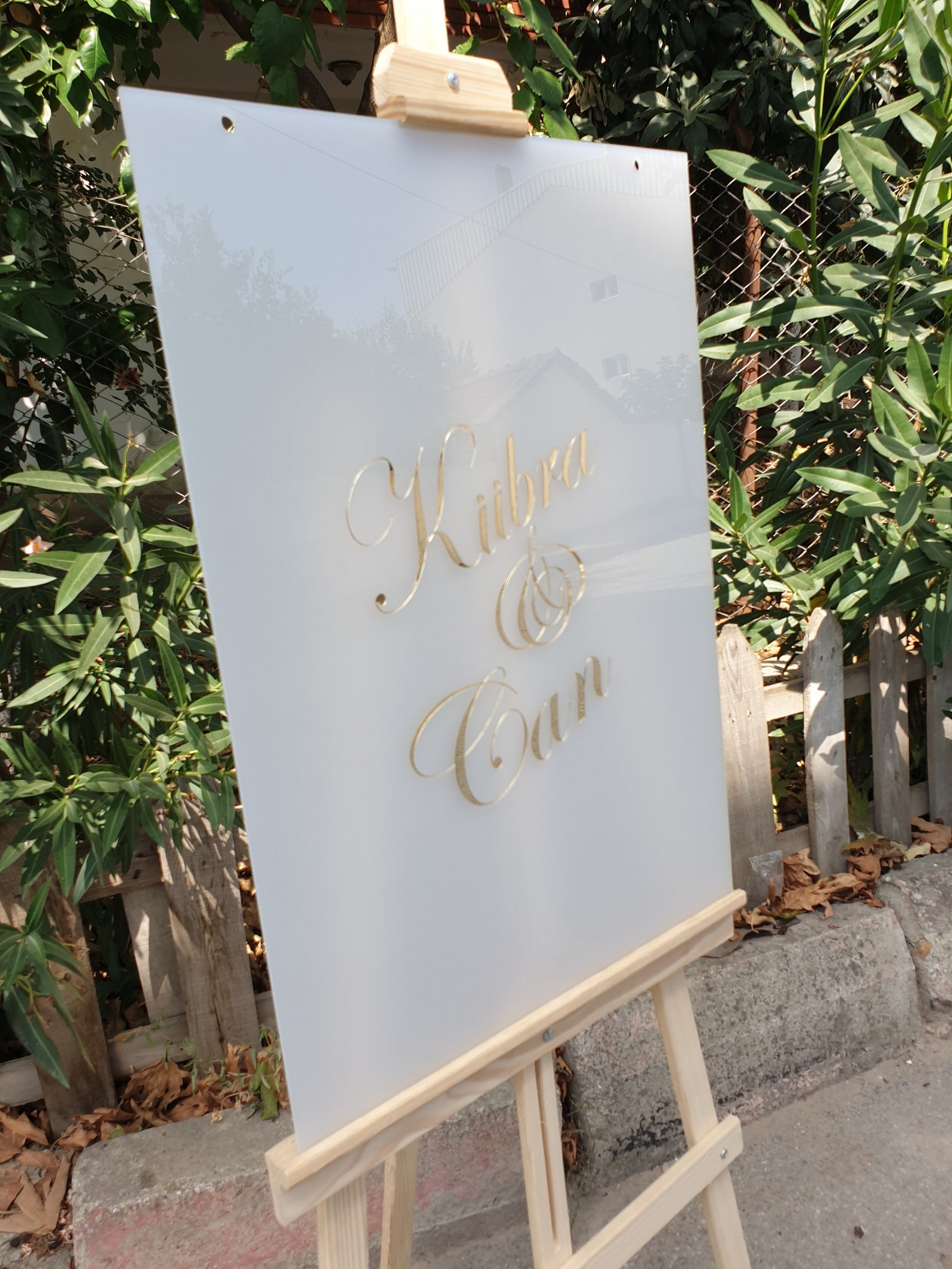Frosted Acrylic Wedding Welcome Sign, Gold Lettering, Custom Signage - Etsy