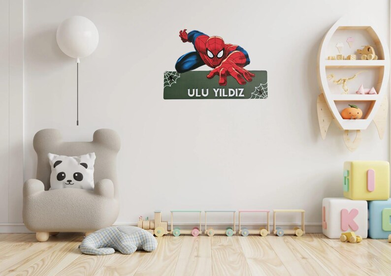 Custom Spiderman LED Door Sign, Personalized Superhero Night Light ...