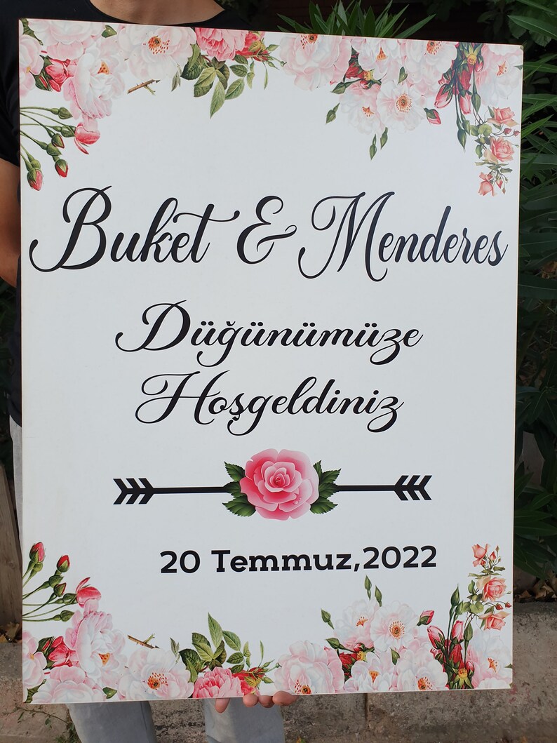 Wood Wedding Welcome Sign, Wedding Sign, Personalized Modern Wood ...