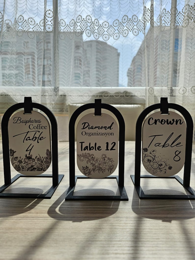 Personalized Wooden Table Numbers, Custom Wedding Reception Table Signs ...