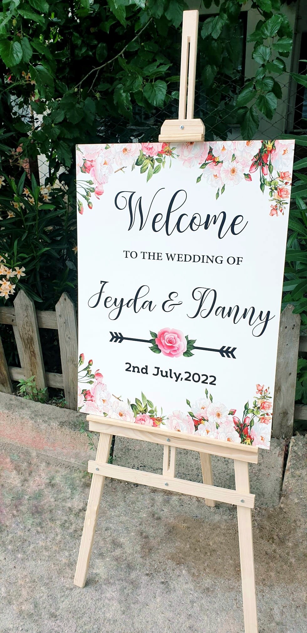 Wood Wedding Welcome Sign, Wedding Sign, Personalized Modern Wood ...