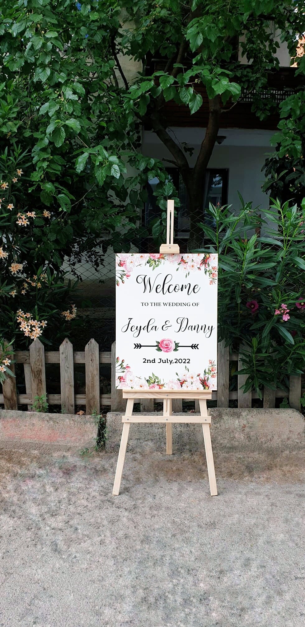 Wood Wedding Welcome Sign, Wedding Sign, Personalized Modern Wood ...