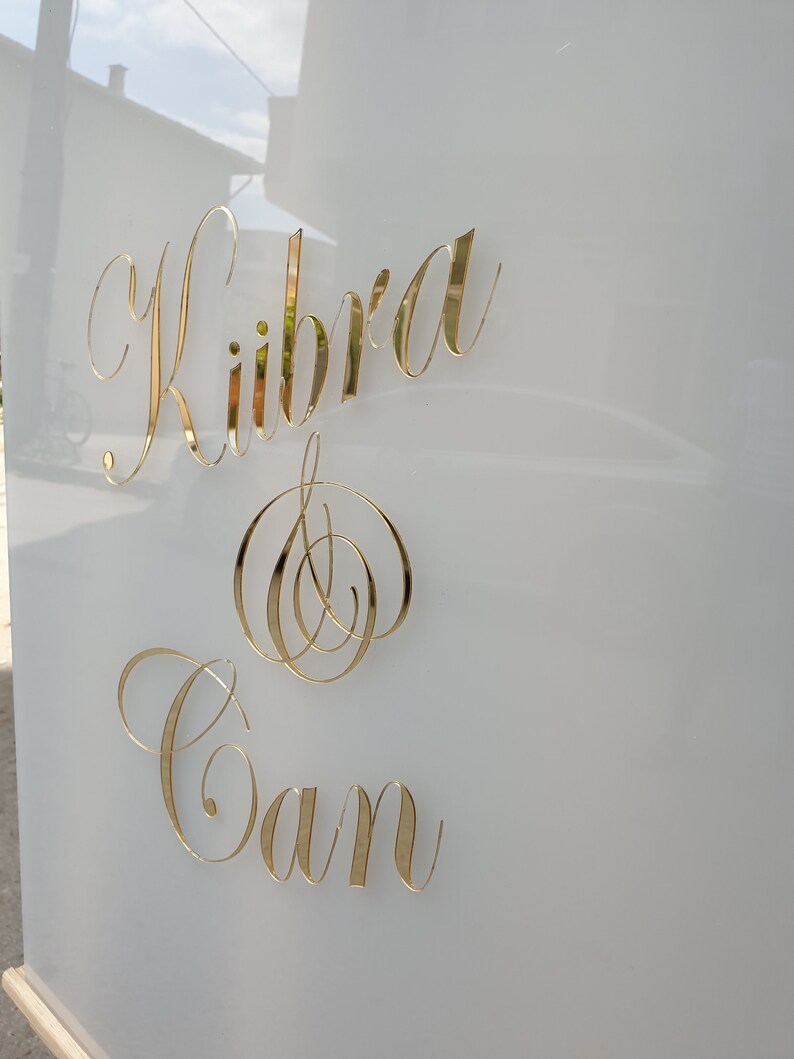 Frosted Acrylic Wedding Welcome Sign, Gold Lettering, Custom Signage - Etsy