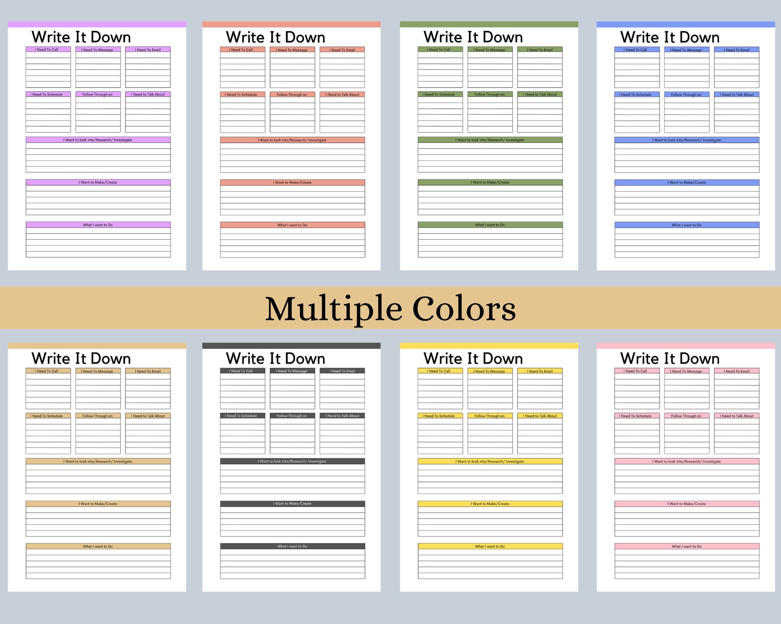 Brain Dump Printable Template,thought Organizer, Productivity Planner ...