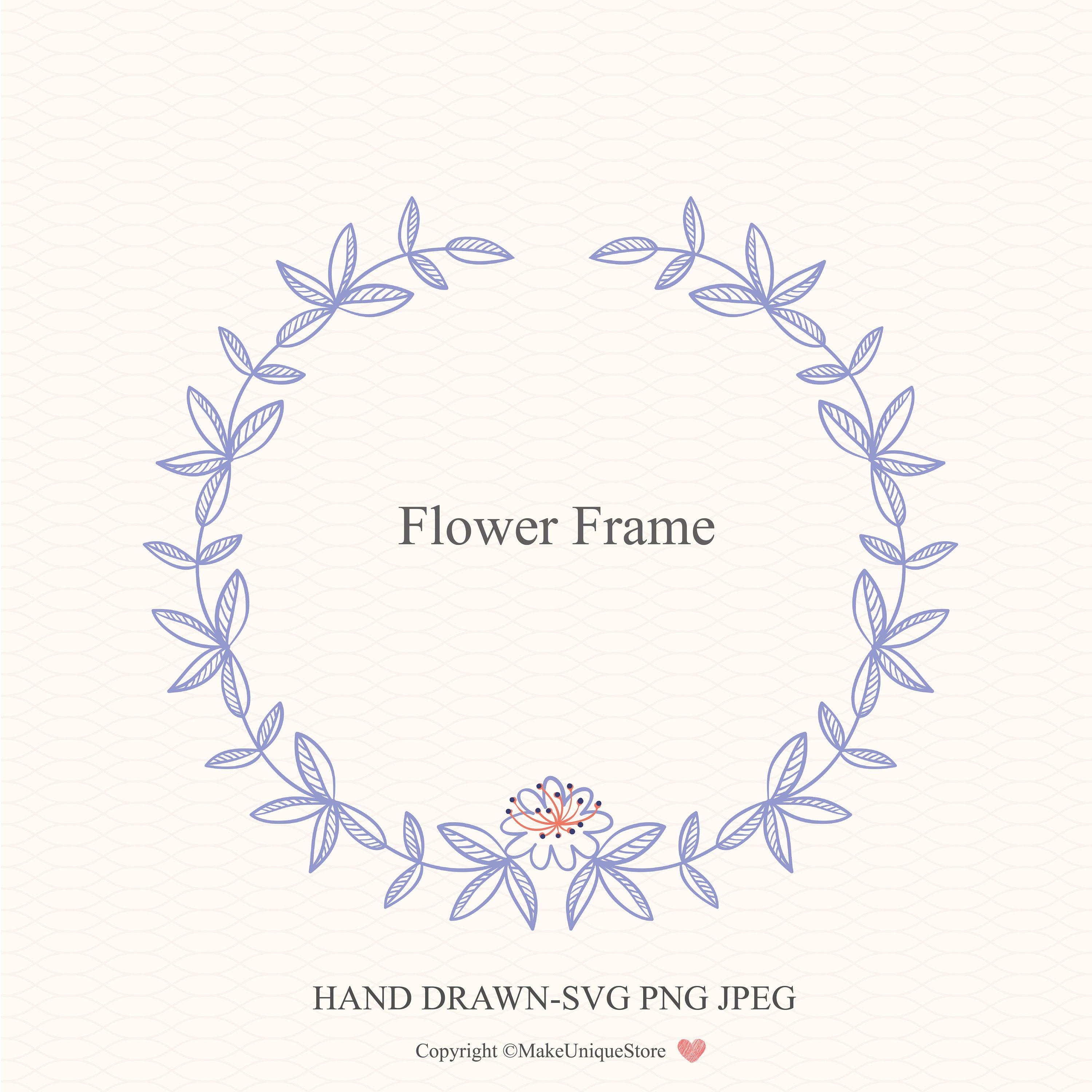 Blue Flower Frame, Floral Frame, Wedding Frame, Leaves Frame, Wedding ...