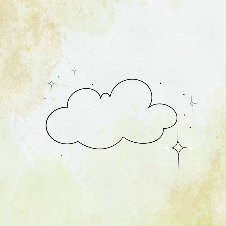 Cloud Svg, Sketch Svg, Cricut and Silhouette, PNG, JPG, Svg, Instant ...