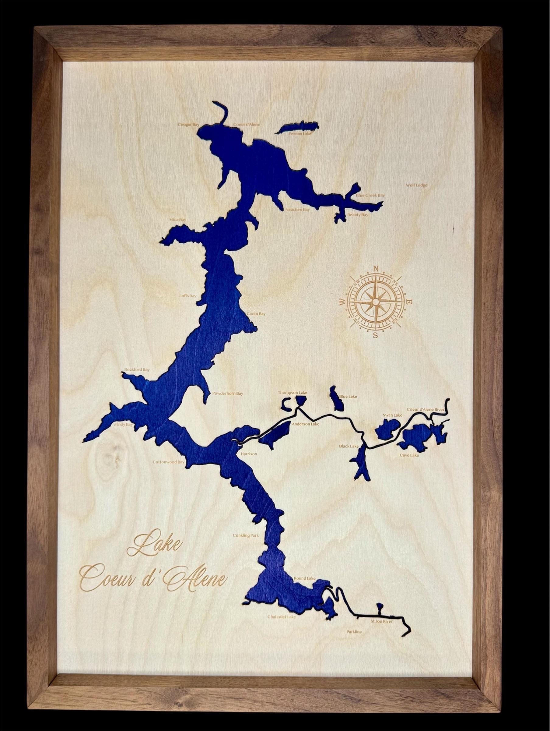 Lake Coeur D’alene Map, Family, Cabin, Lake Place, Idaho, Coeur D’alene ...