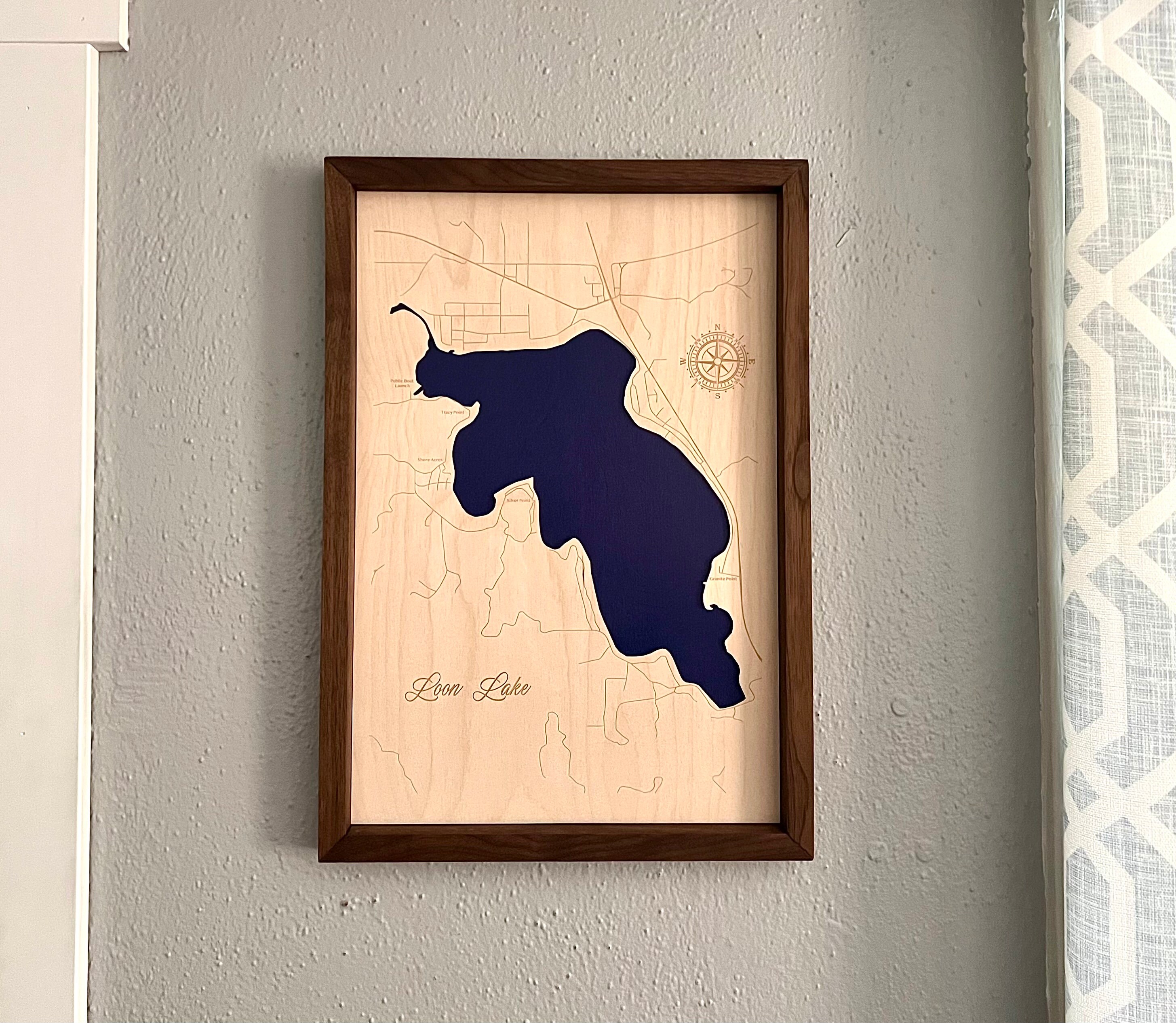 Loon Lake Map, Family, Cabin, Lake Place, Washington, Map, Wooden Map ...