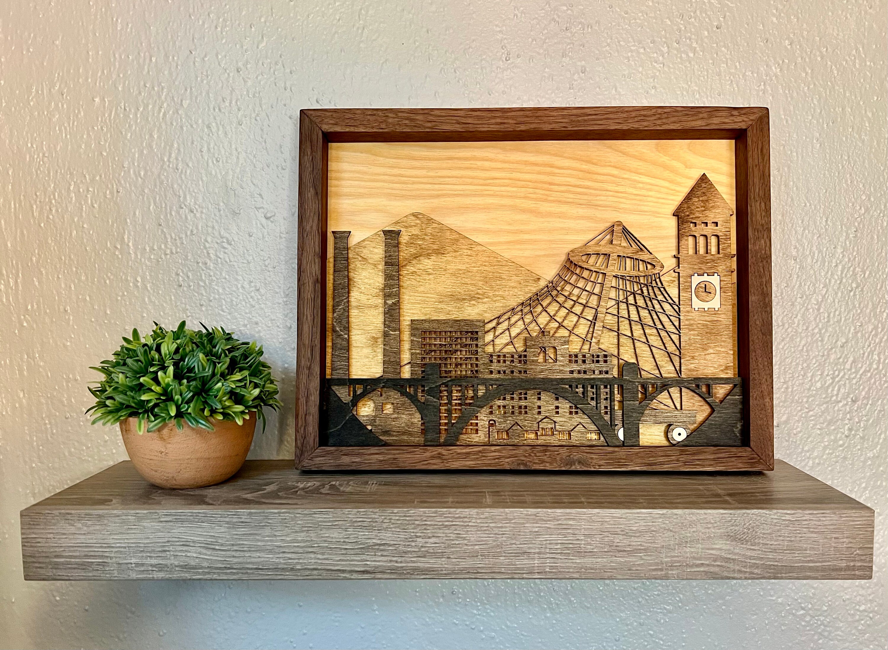 Spokane City Skyline, Washington, Pavilion, Clock Tower, Davenport ...