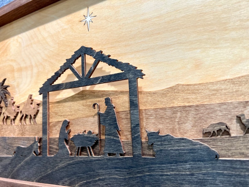 Nativity Scene, Manger Scene, Layered Wood Art, 3D, Jesus, Christmas ...