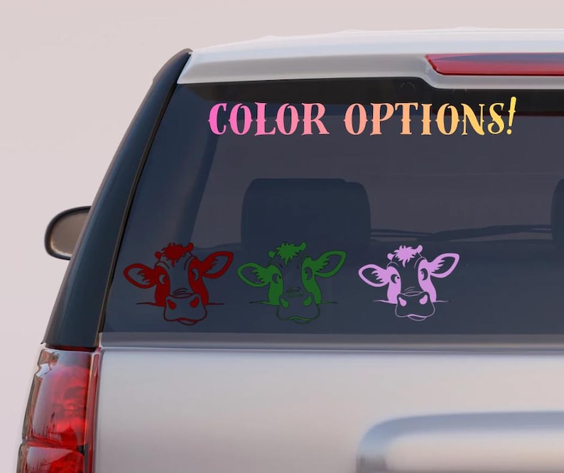 Peeking Cow Window Decal - Etsy