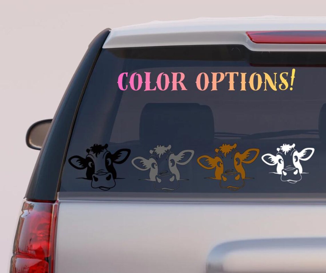Peeking Cow Window Decal - Etsy