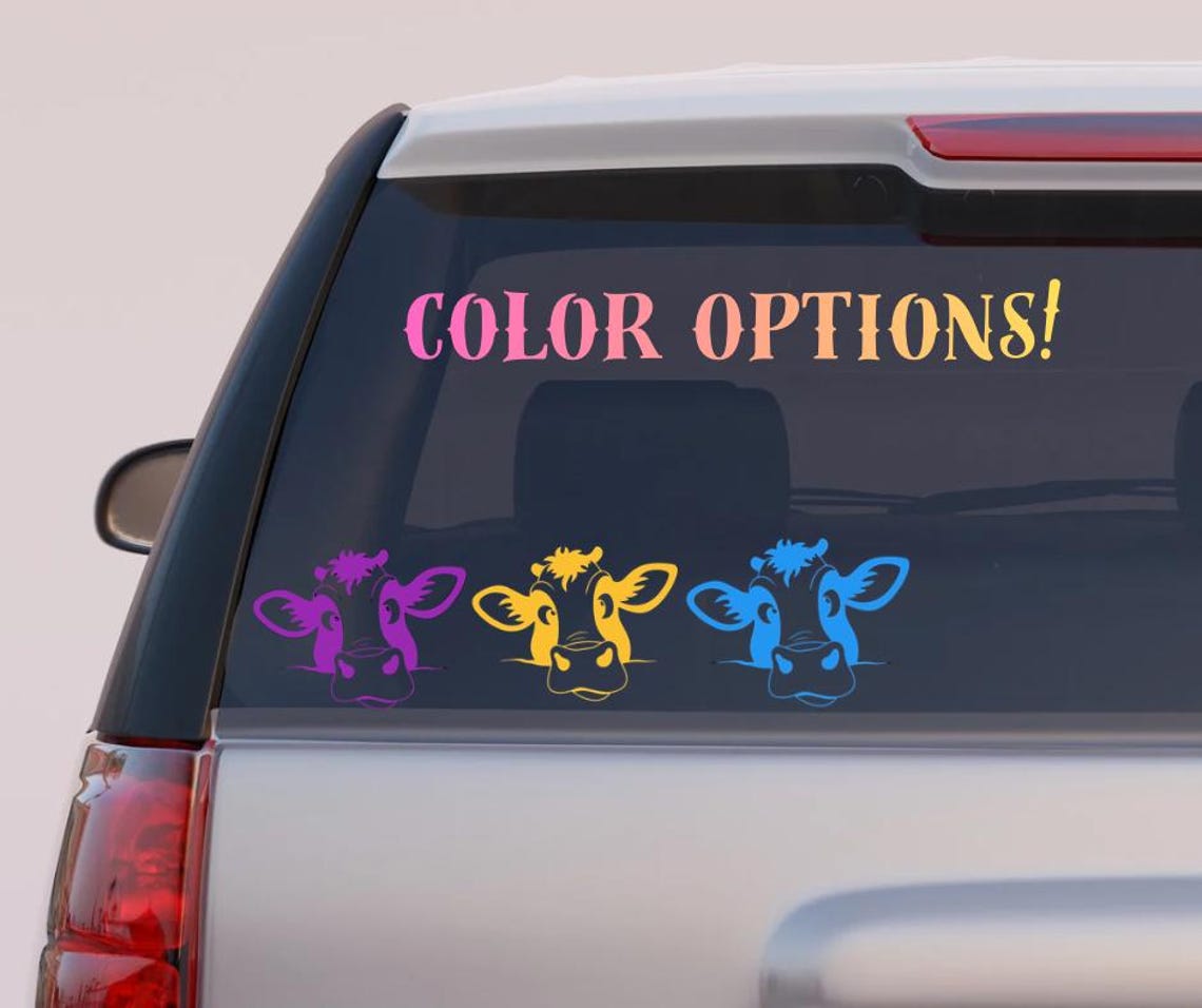 Peeking Cow Window Decal - Etsy