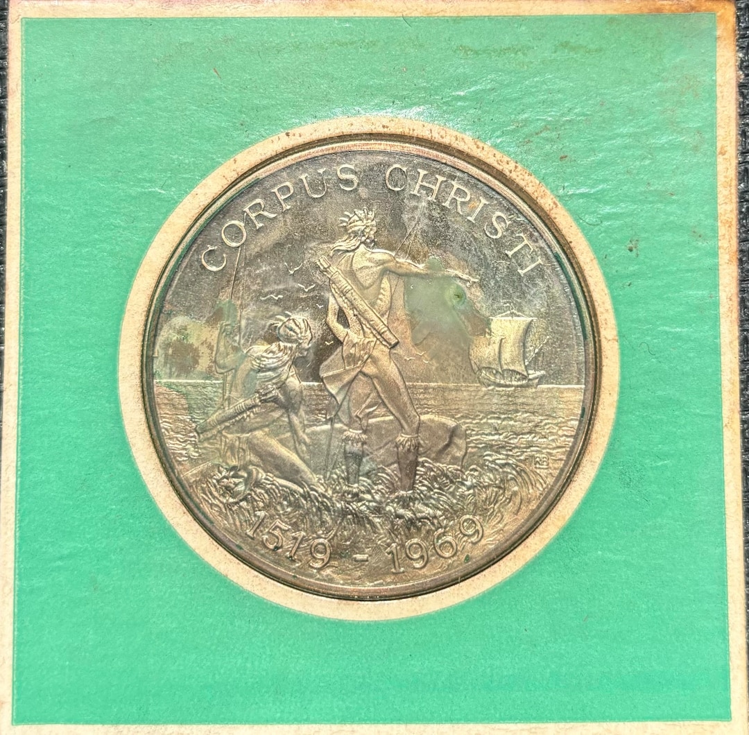 1969, DISCOVERY of CORPUS CHRISTI 1519, Coin Proof, Medallion ...