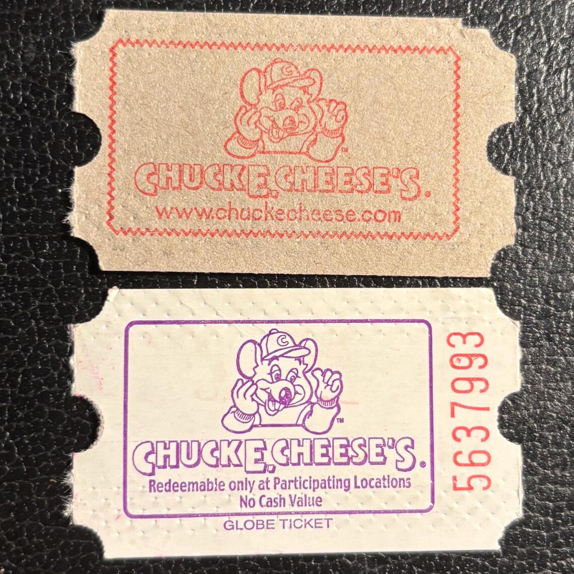 2000, 2002, 2003 Chuck E Cheese's Tokens 5 Prize Token, Chucky Cheese ...