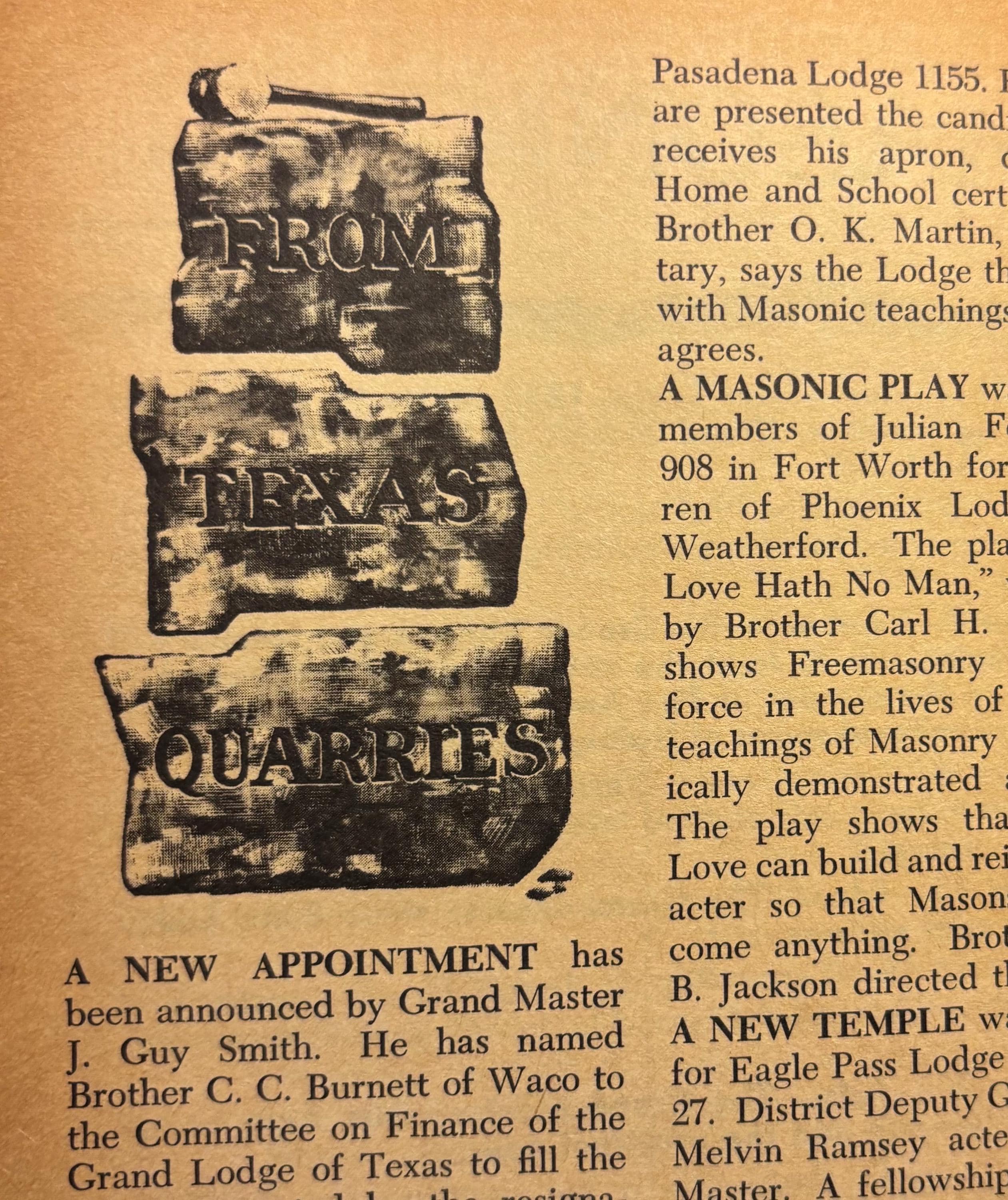 1969 August the Texas Freemason, First Mason on the Moon Edwin E ...