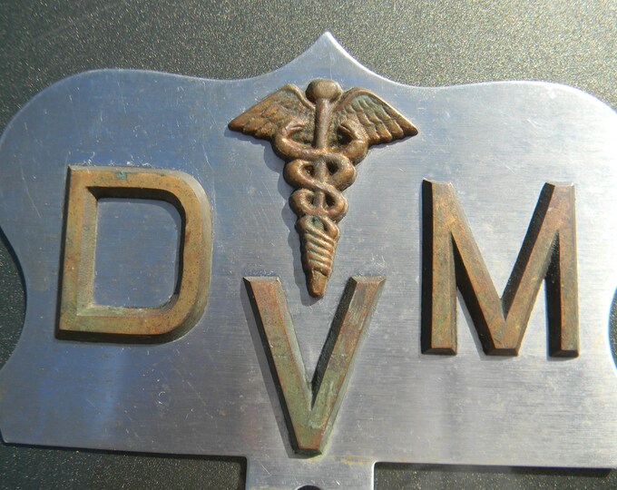 Veterinarian Caduceus Car Badge License Plate Topper DVM Doctor Logo ...