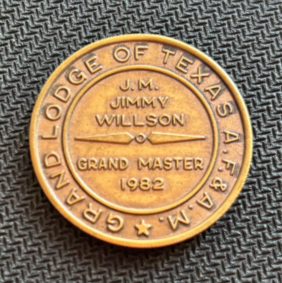 1982 Masonic Coin, Grand Lodge of TEXAS AF&AM, Masonry, Masons ...
