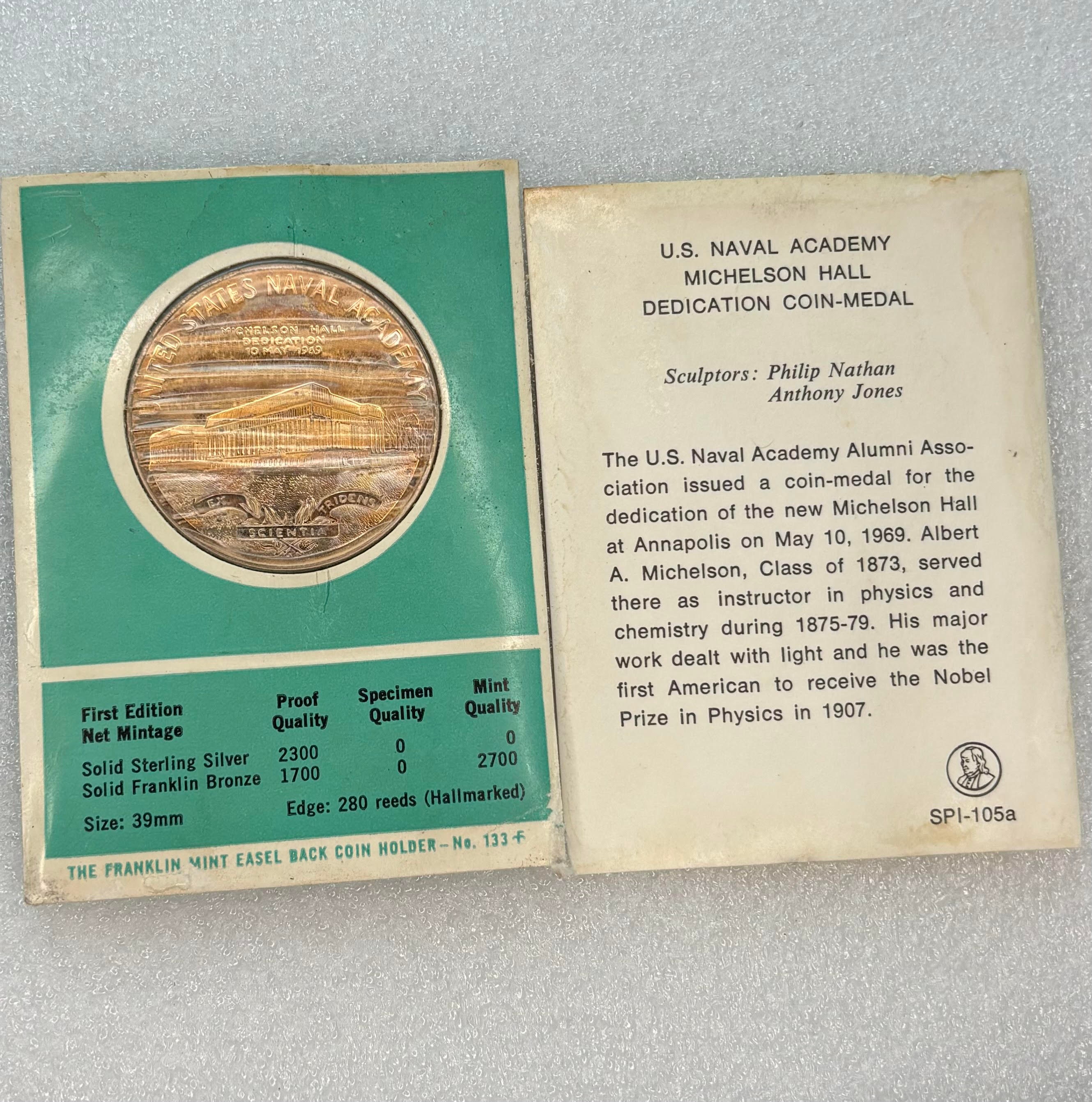 Coin 1969, U.S. Naval Academy, Coins, Medallion, Medal, Numismatic, USN ...