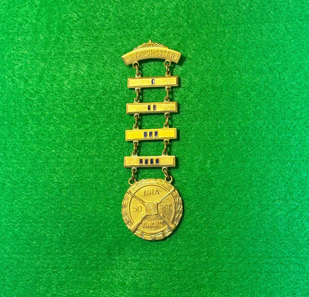 Vintage 1980's NRA National Rifle Association Sharpshooter Medal, NRA ...