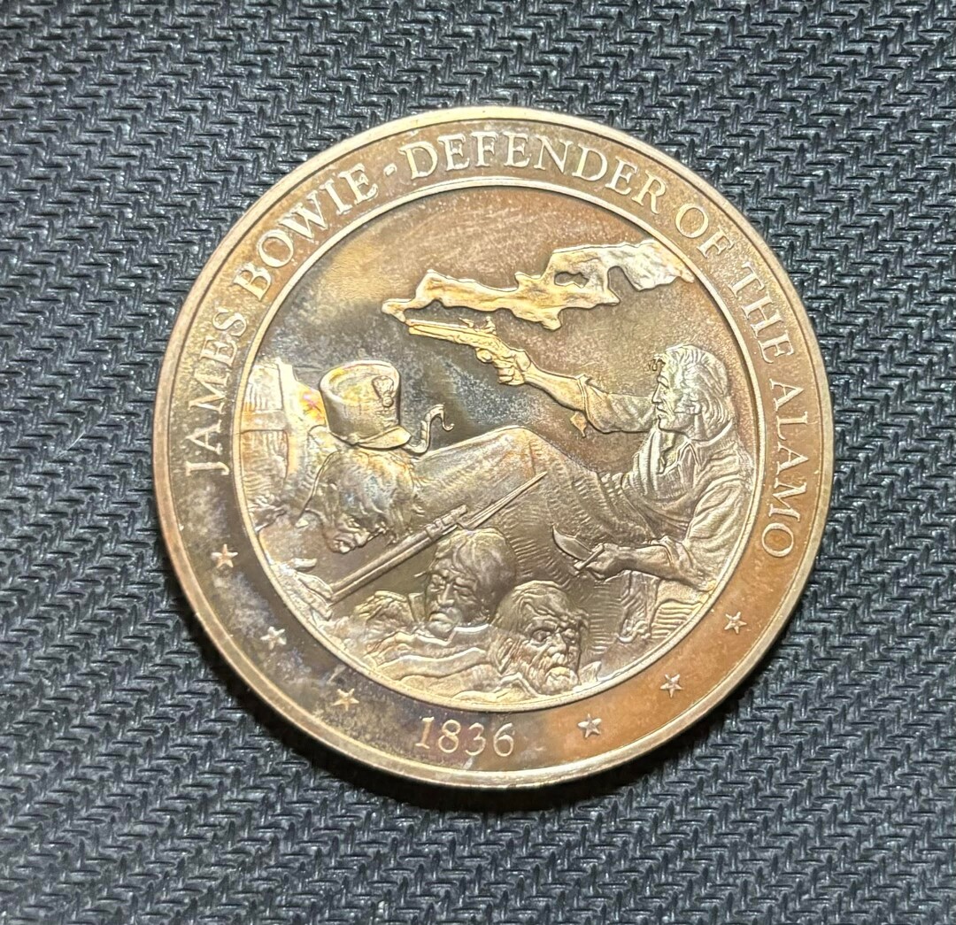1968 James Bowie Defender of the Alamo 1836 Coin, Texan, Texana ...