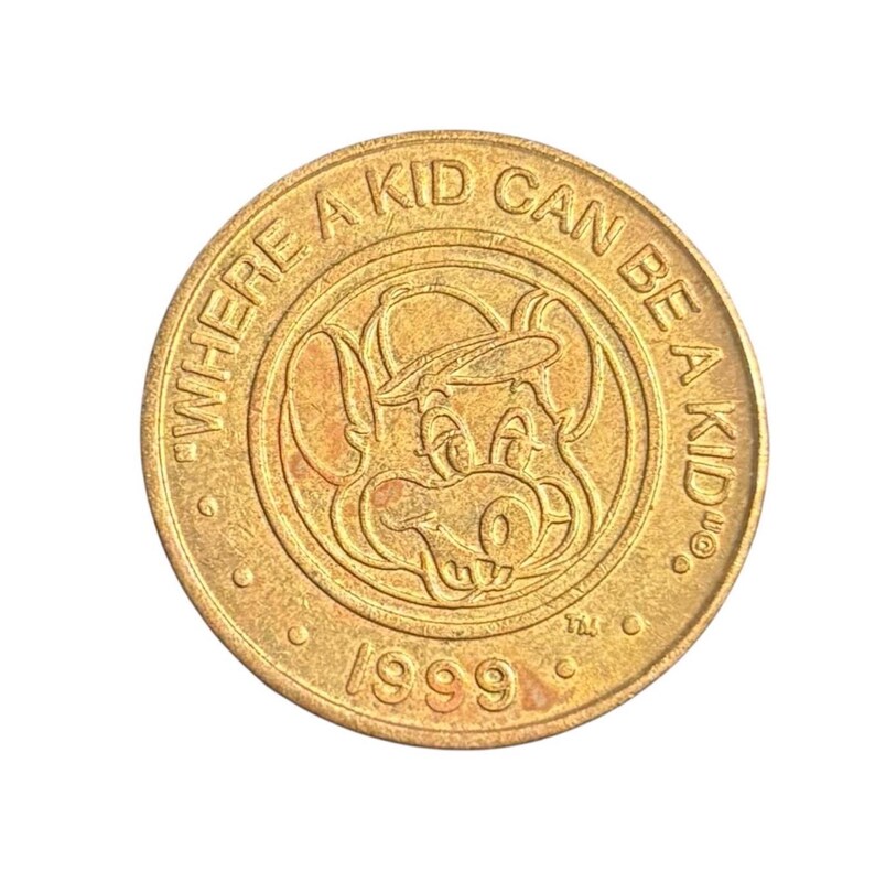 1998 1999 Chuck E Cheese's Tokens 5 Prize Token, Five X Chucky Cheese ...