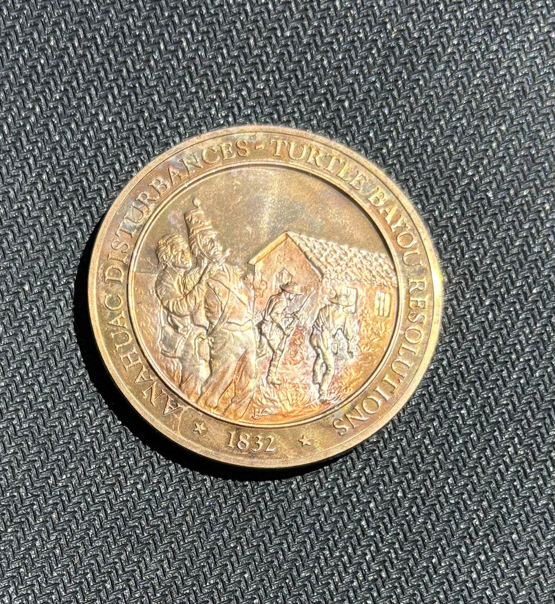 Vintage Franklin Mint, ANAHUAC, TURTLE BAYOU 1832 Texans Texana Coin ...